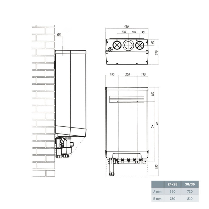 Caldera mural mixta Kompakt HR ECO 30/36 ACV